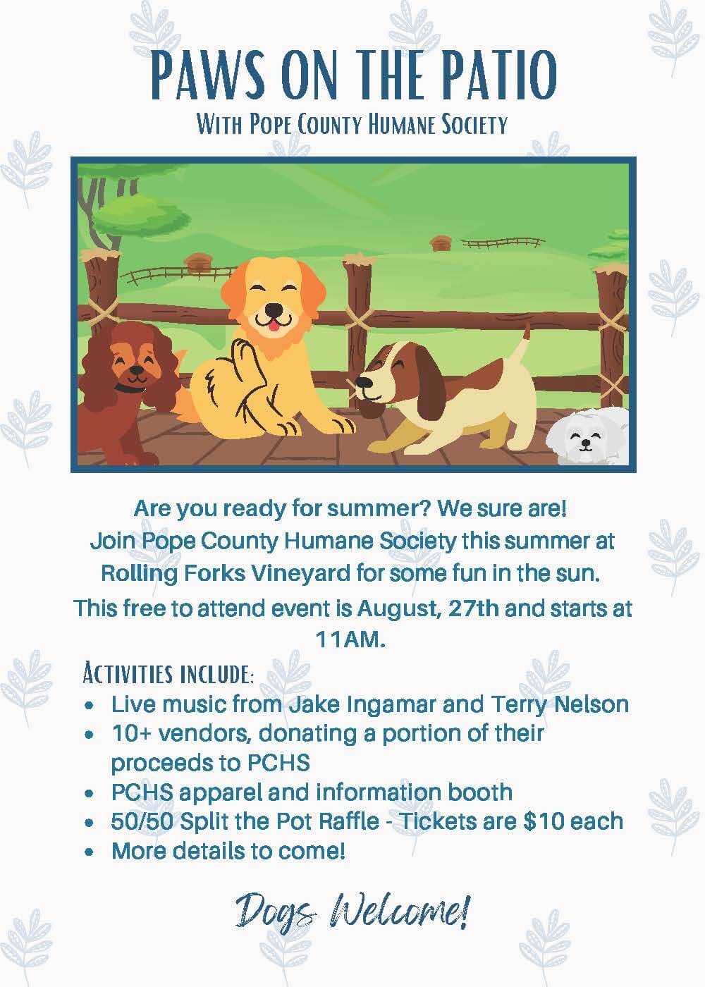 Paws on the Patio at Rolling Forks Vineyards